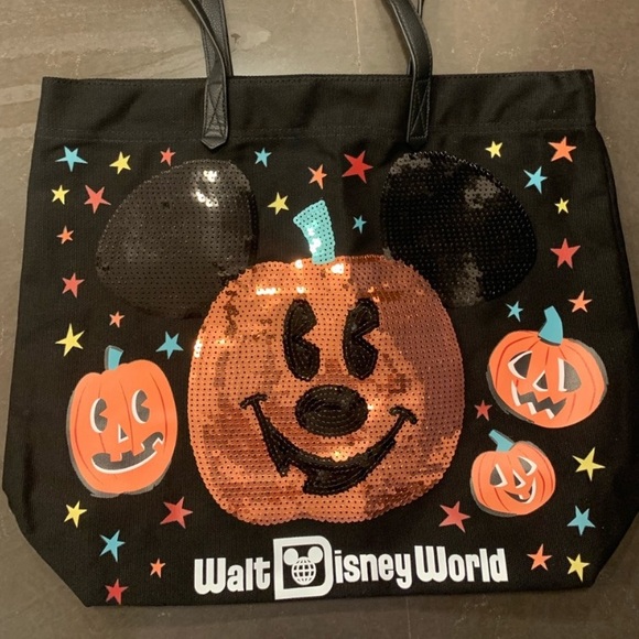 Disney | Bags | Disney Halloween 220 Mickey Pumpkin Sequin Tote | Poshmark